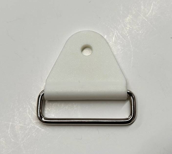 White Plastic Loop with Metal Ring | Buckles | PacCana Enterprises