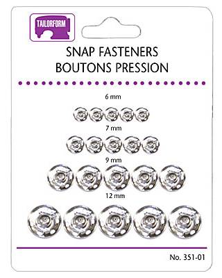 Sew-on Snaps - Assorted sizes | Notions | PacCana Enterprises